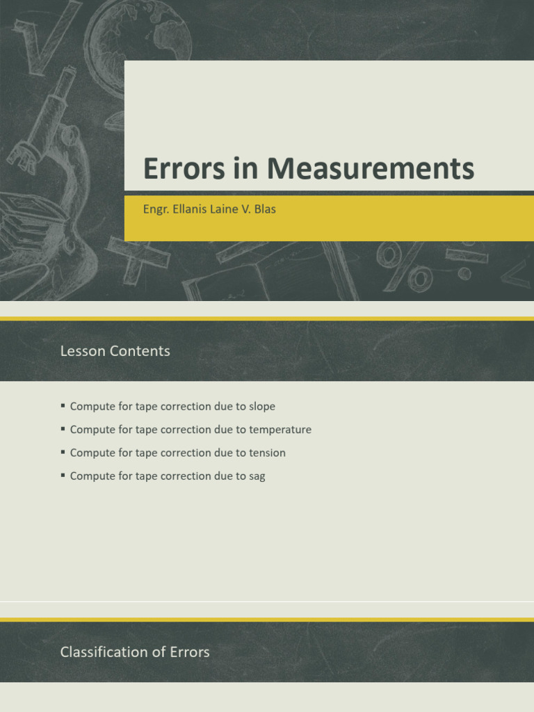 Lesson 3 Errors in Measurements | PDF | Errors And Residuals | Observational Error
