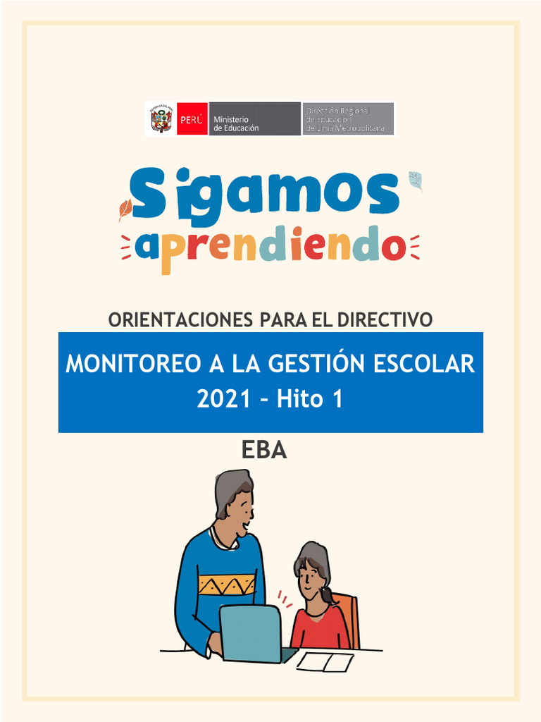 Eba - Orientaciones para Directores - Monitoreo Cge 2021 - Hito 1 | PDF | Evaluación | Enseñando