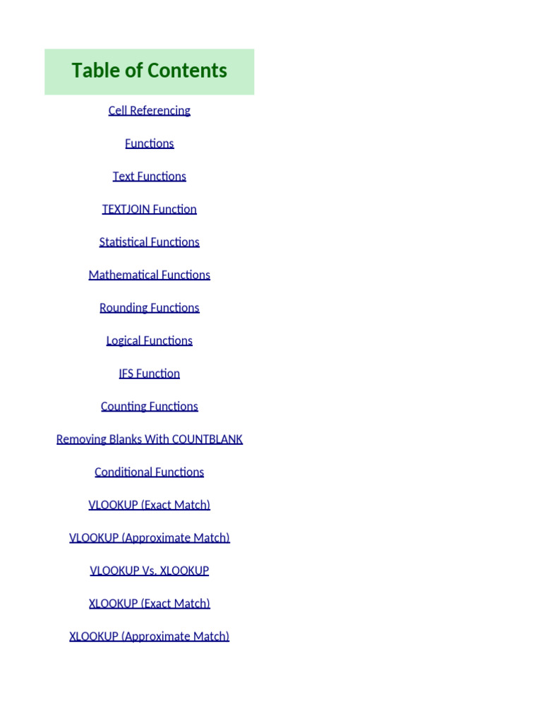 Top Excel Formulas Workbook - Excel With Grant | PDF | Mathematics