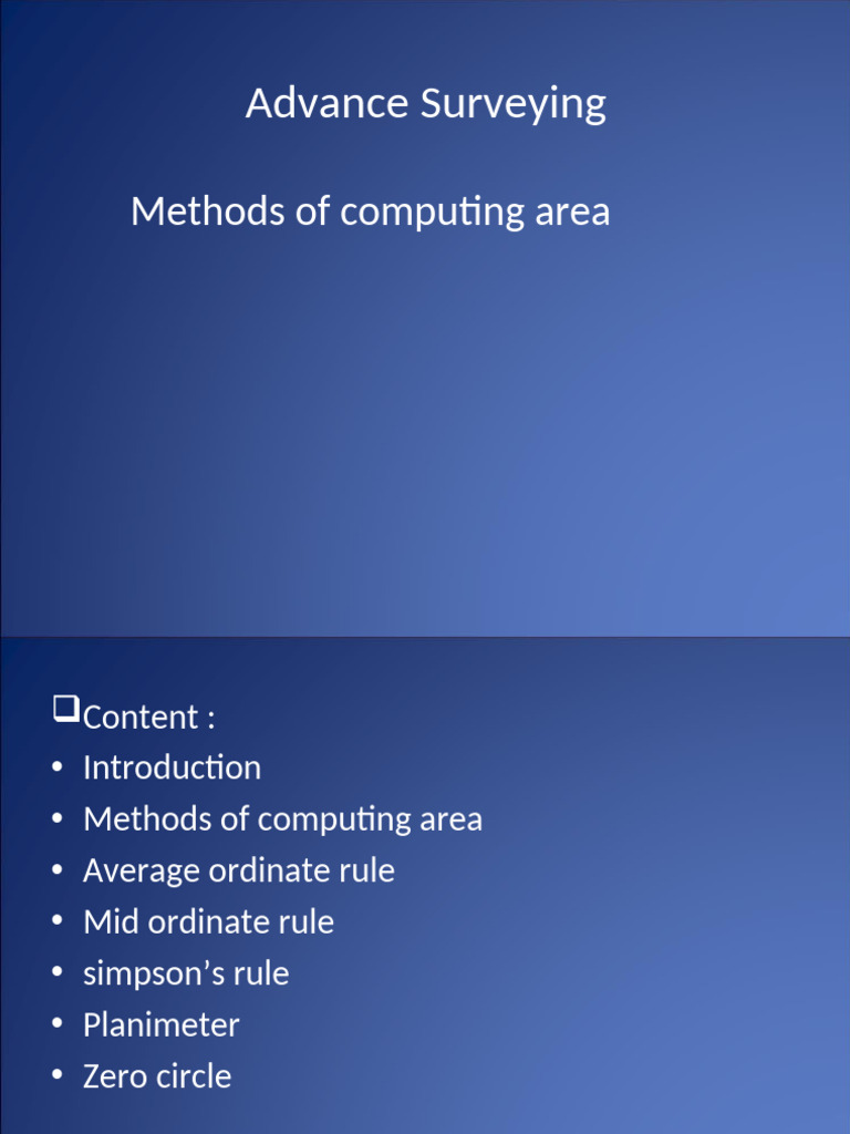 Plane Survey Computation of Area | PDF | Area | Circle
