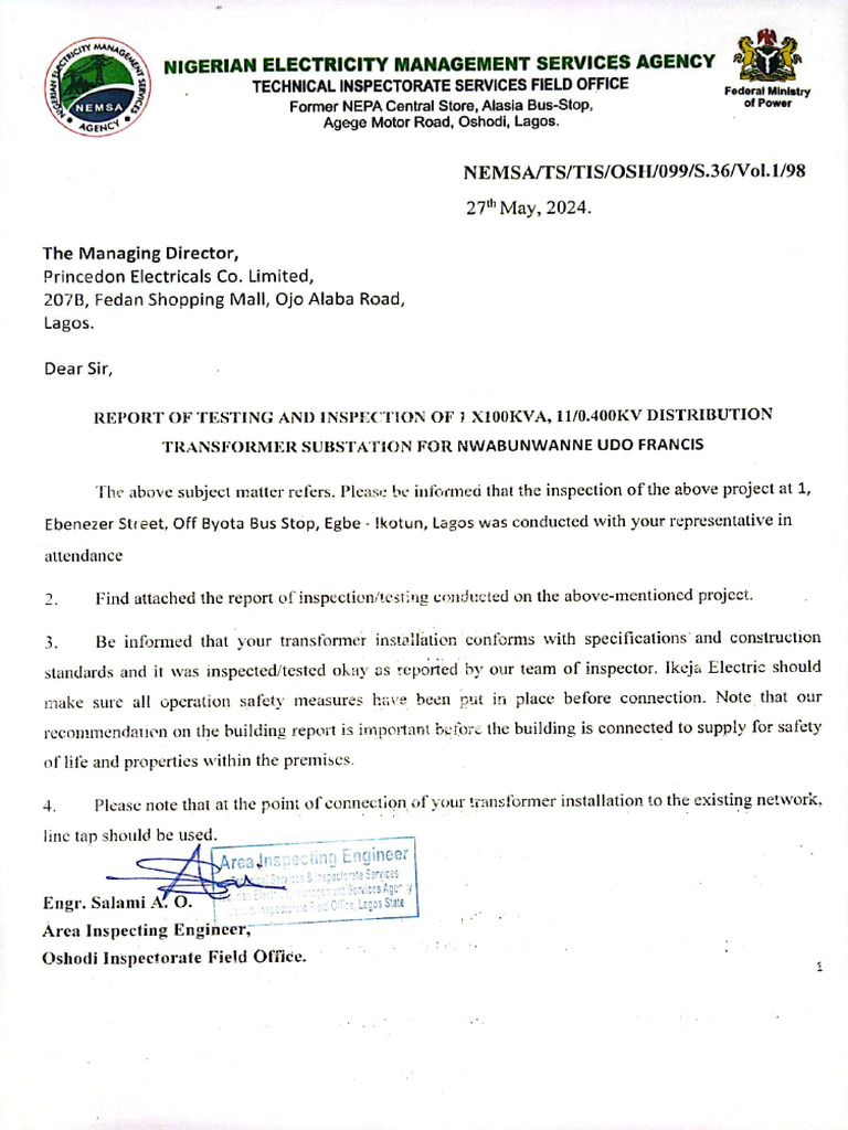 Nwabunwanne Francis Udo Nemsa Certificate | PDF