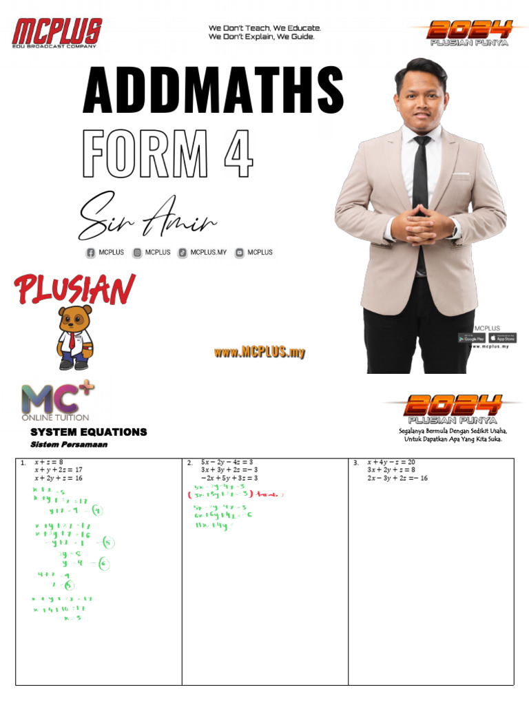 Form 4 Addmaths Sir Amir 25.04.2024 | PDF