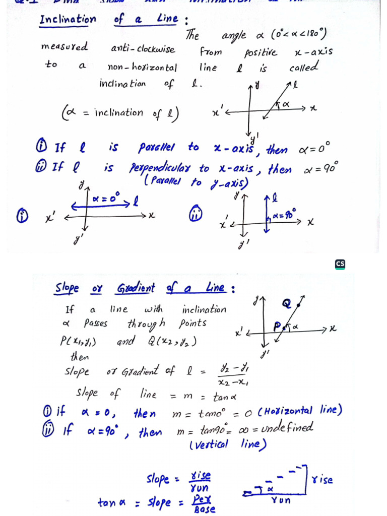 Slope or Gradient of A Line | PDF