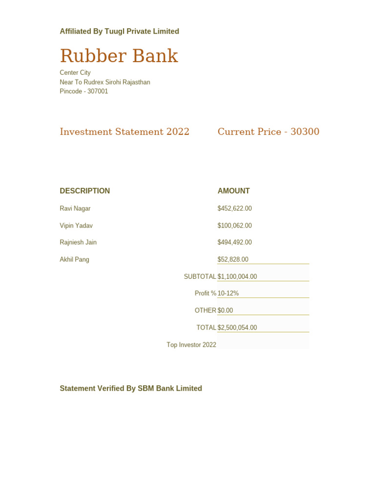 2022 Investment Statement Overview | PDF