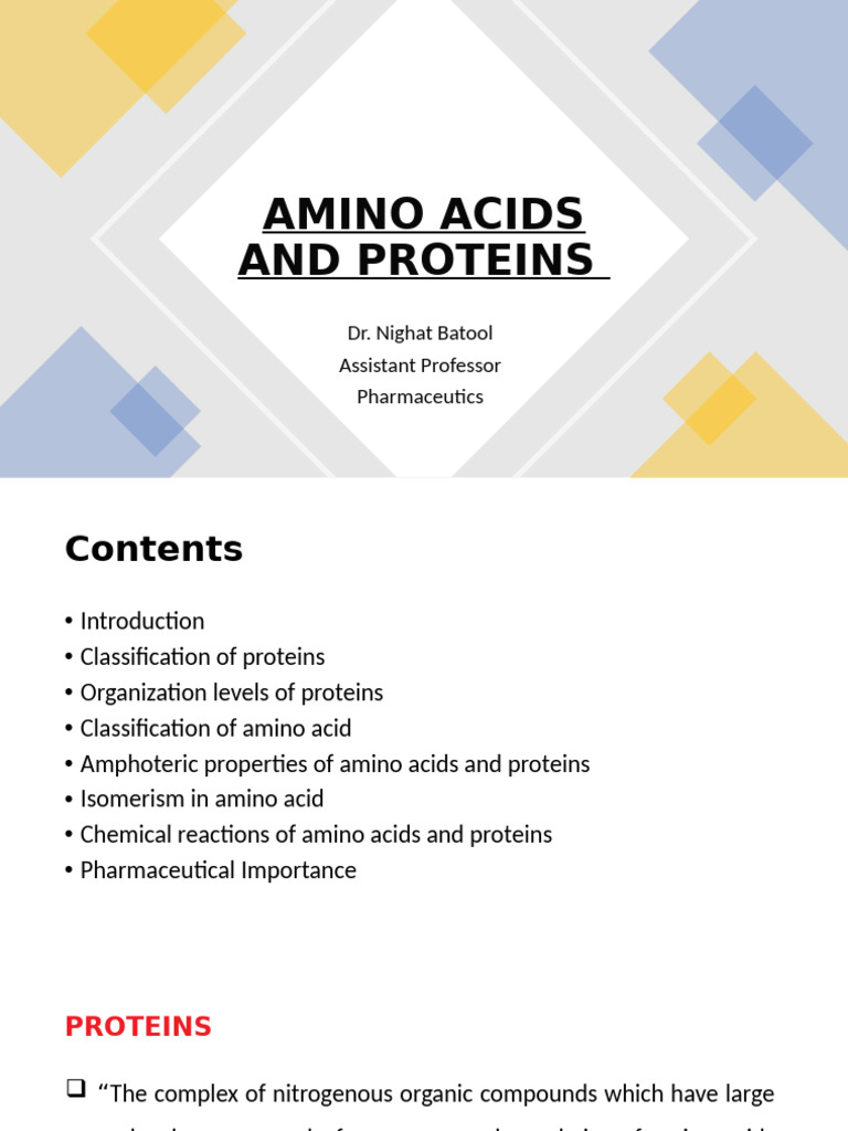 Amino Acids and Proteins Overview | PDF | Proteins | Collagen