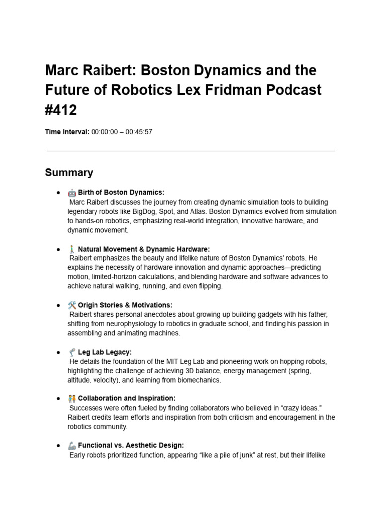 Marc Raibert_ Boston Dynamics and the Future of Robotics Lex Fridman ...