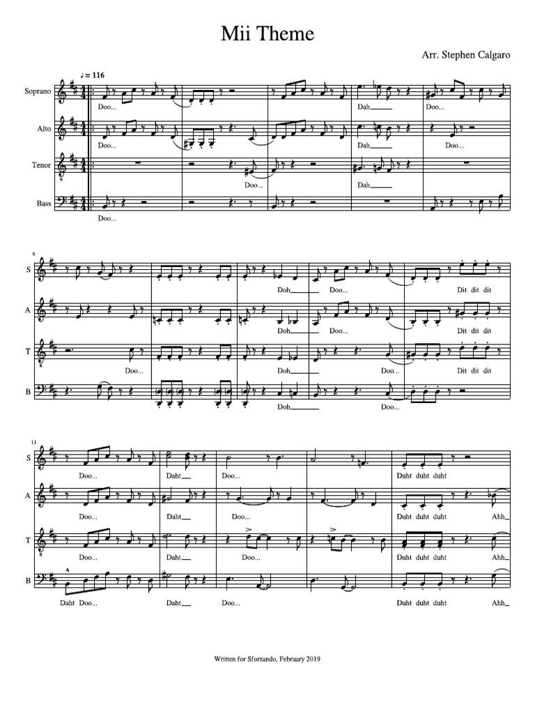 Mii Theme (SATB) | PDF