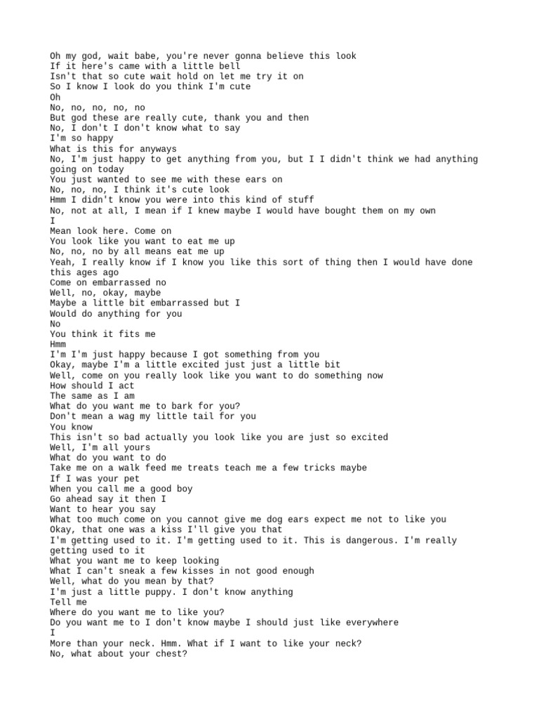 Puppy Boyfriend Roleplay Dialogue | PDF