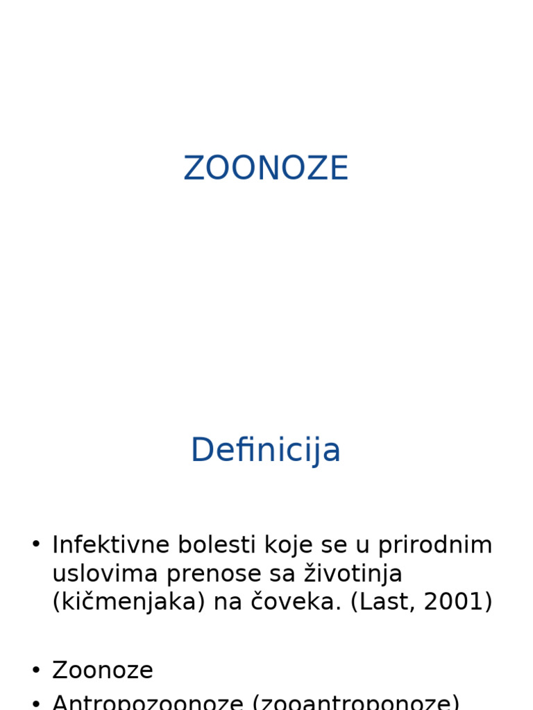 SI Specijalna Epidemiologija 2 - Antropozoonoze | PDF