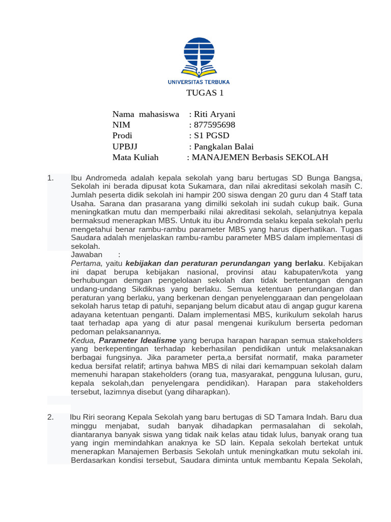 Tugas Tutorial 1 MBS | PDF