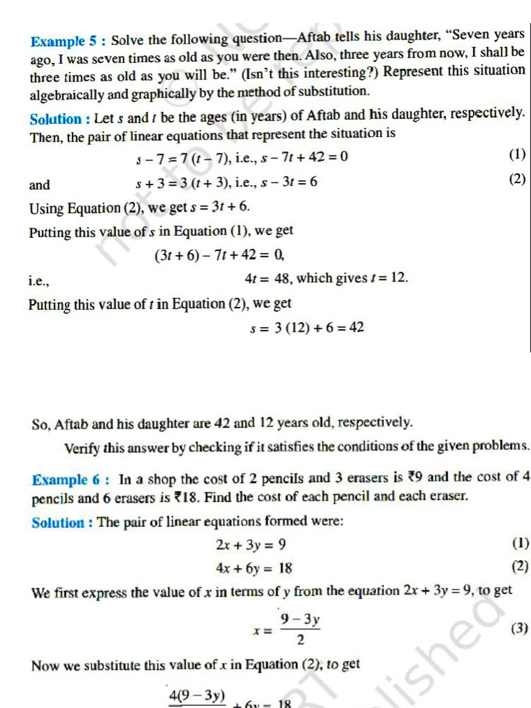 Pair of Linear Equations | PDF