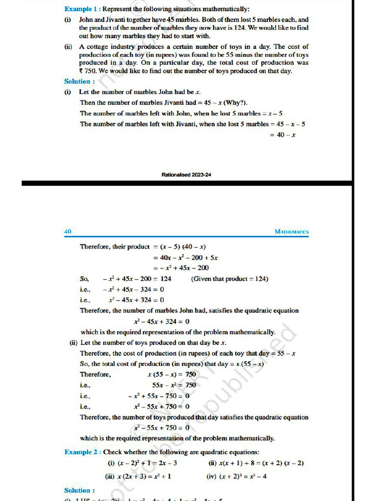Quadratic Equations | PDF
