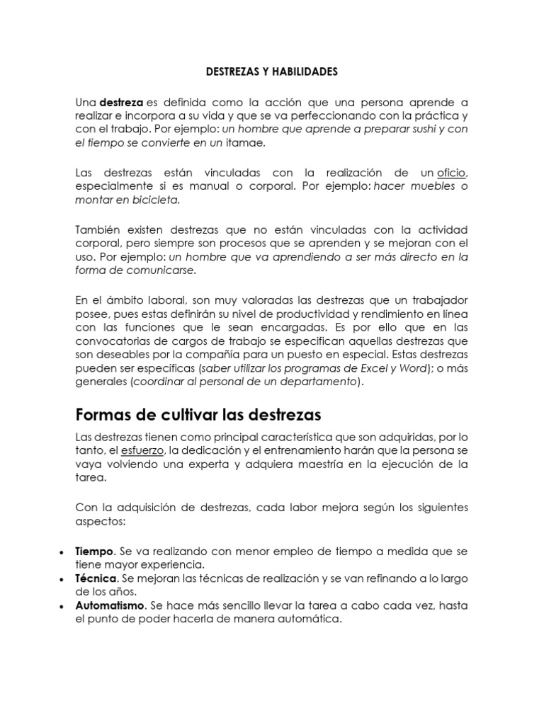 2.3 Destrezas y habilidades | PDF