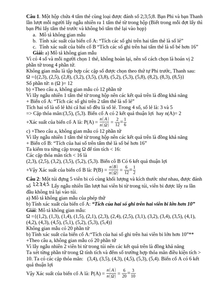 BÀI TẬP XS-TK | PDF