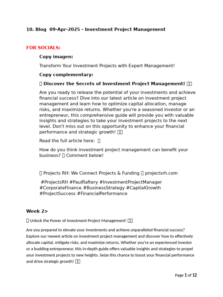 Blog Abril 9 2025 - Investment Project Management Acb | PDF | Investing ...