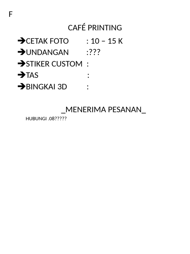 Cafe Printing | PDF