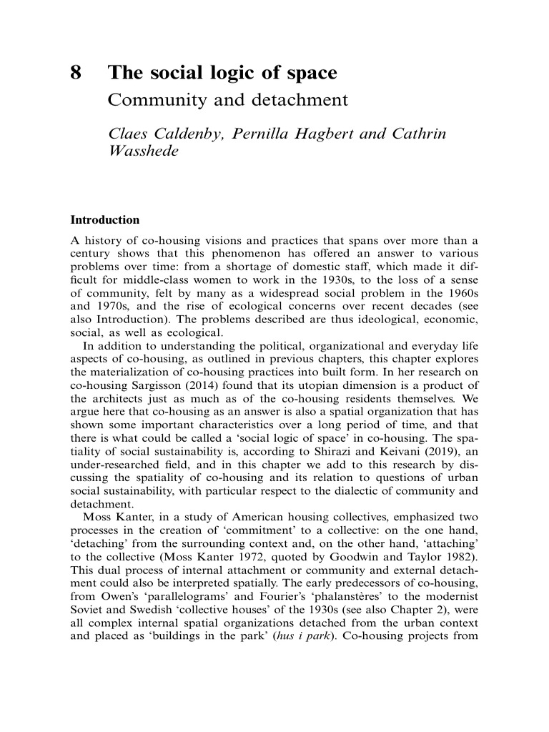 The Social Logic of Space Community and Detachment | PDF | Room | Apartment