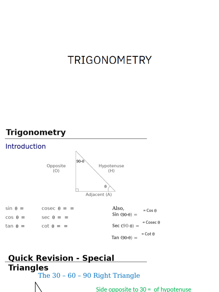 Trigonometry Introduction Pdf Trigonometry Trigonometric Functions