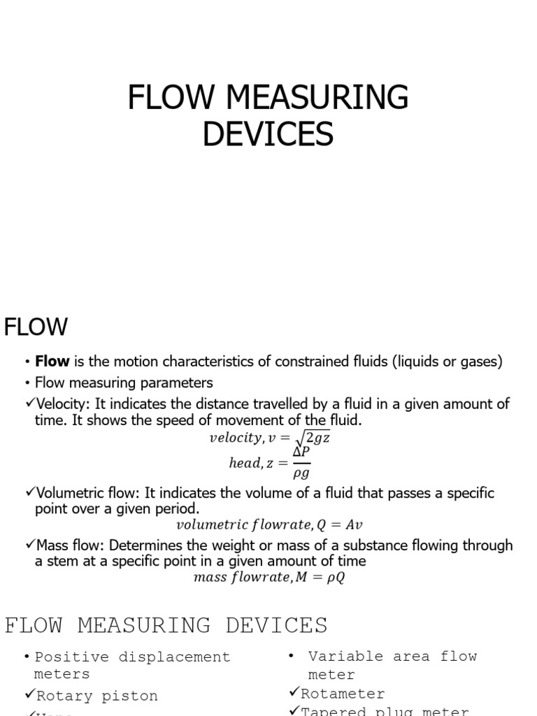 FLOW MEASURING DEVICES 2025 | PDF | Flow Measurement | Fluid Dynamics