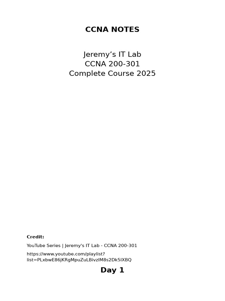 Ccna Notes | PDF