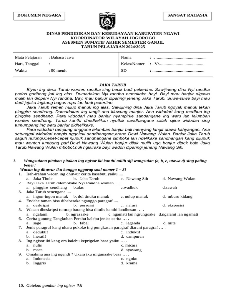 Bhs Jawa Kelas V | PDF