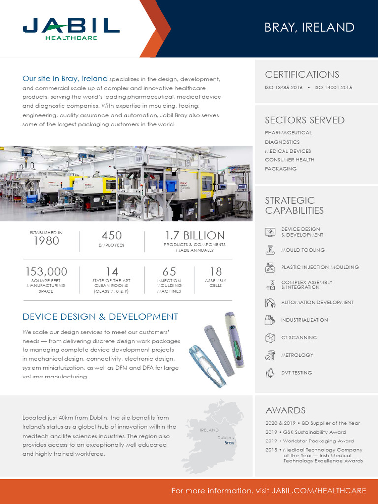 Jabil Healthcare: Bray Facility Overview | PDF | Production And ...