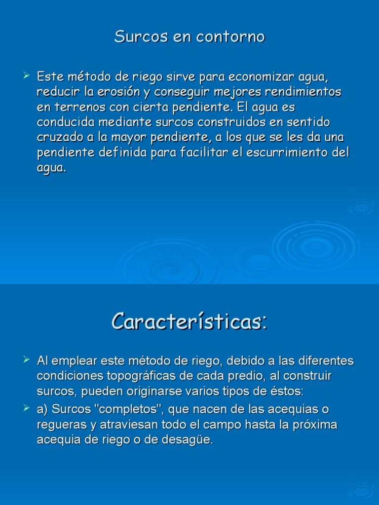 Tipos y ventajas de surcos en contorno | PDF | Los bosques | Riego