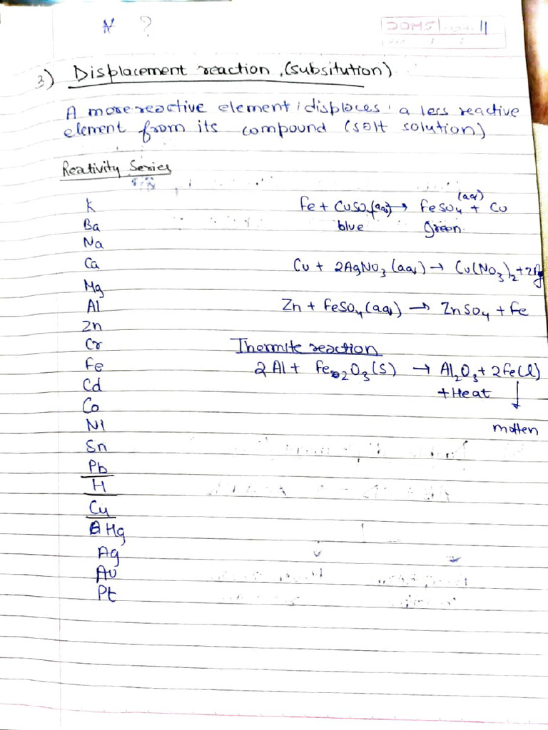 Types of Reaction | PDF