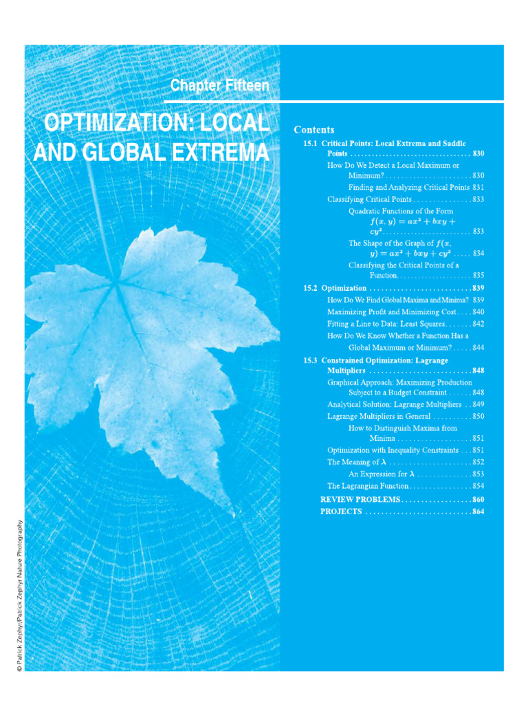Ch15 Optimization Local and Global Extrema - Deborah Hughes Hallett | PDF