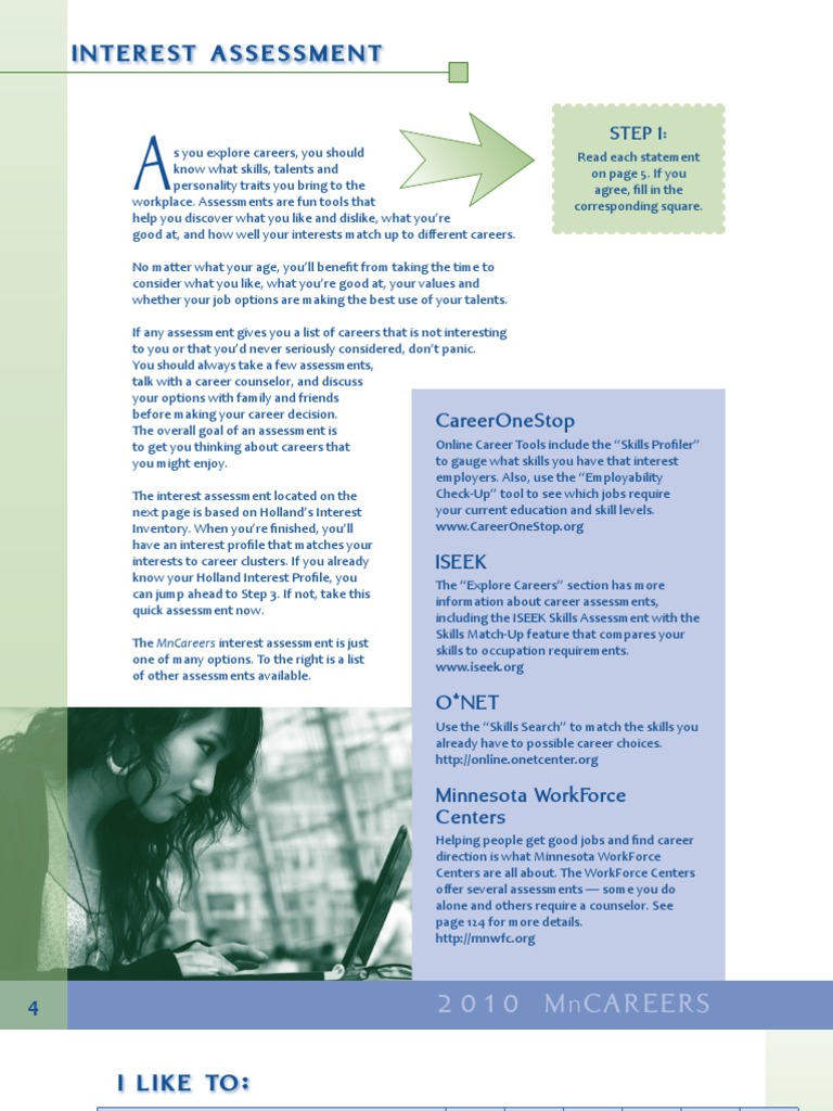 MnCareers Interest Assessment Guide | PDF | Creativity | Applied Psychology