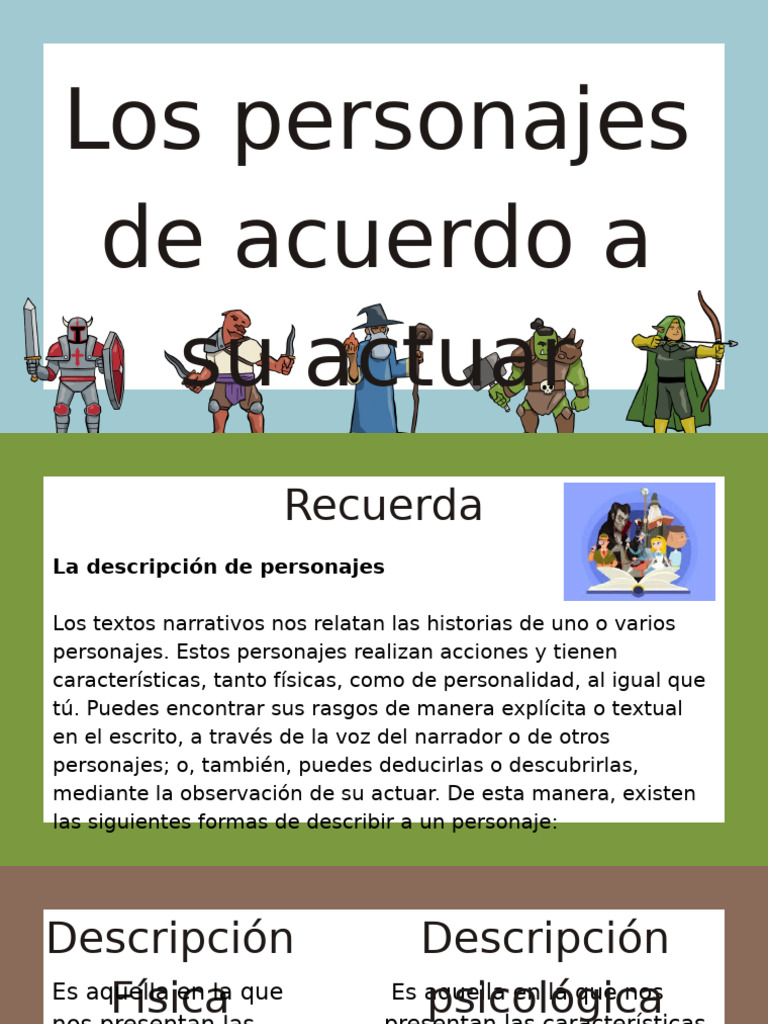 Descripción de Personajes en Narrativa | PDF