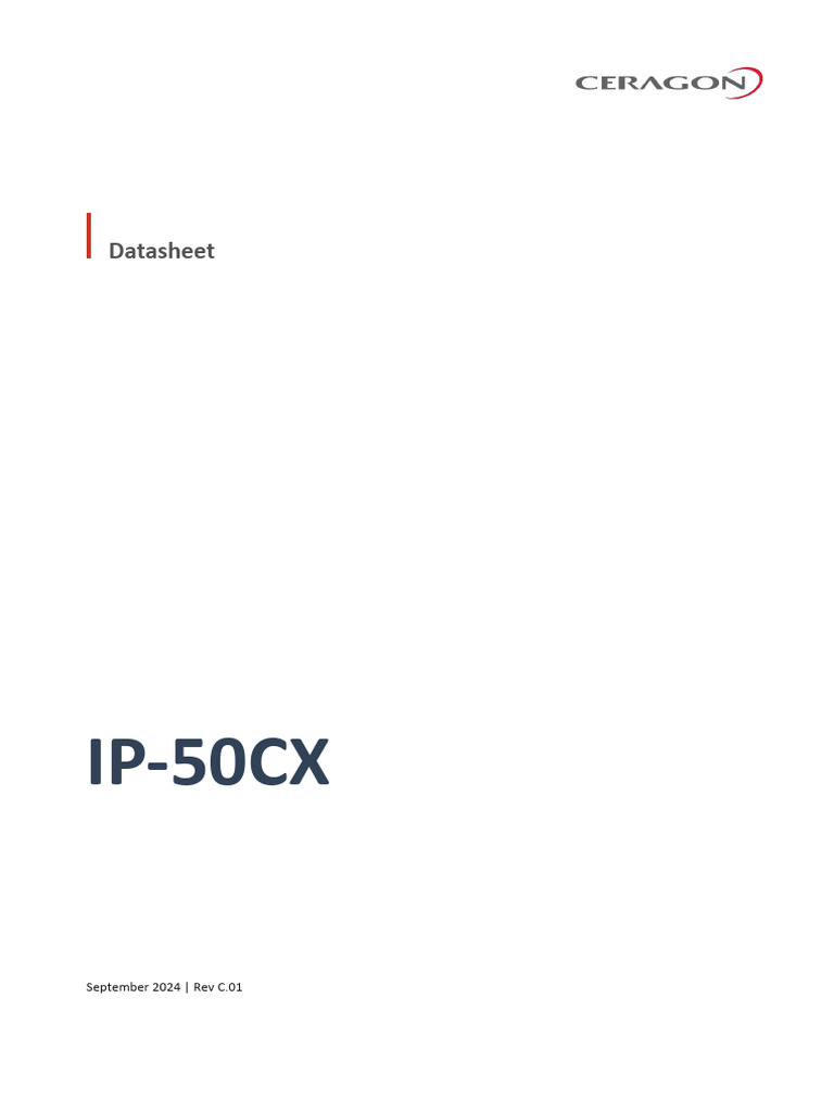 Ceragon IP-50CX Datasheet Rev C.01 | PDF | Computing | Internet Standards