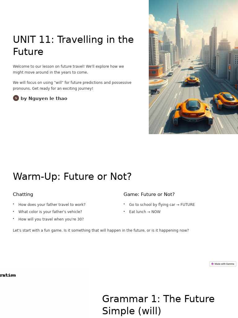 UNIT 11 Travelling in the Future (2) | PDF