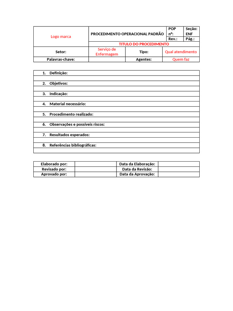 Modelo de POP em Branco | PDF