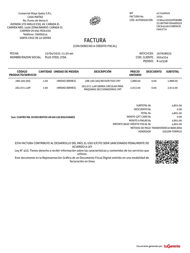 Plus Steel Ltda. | PDF | Factura