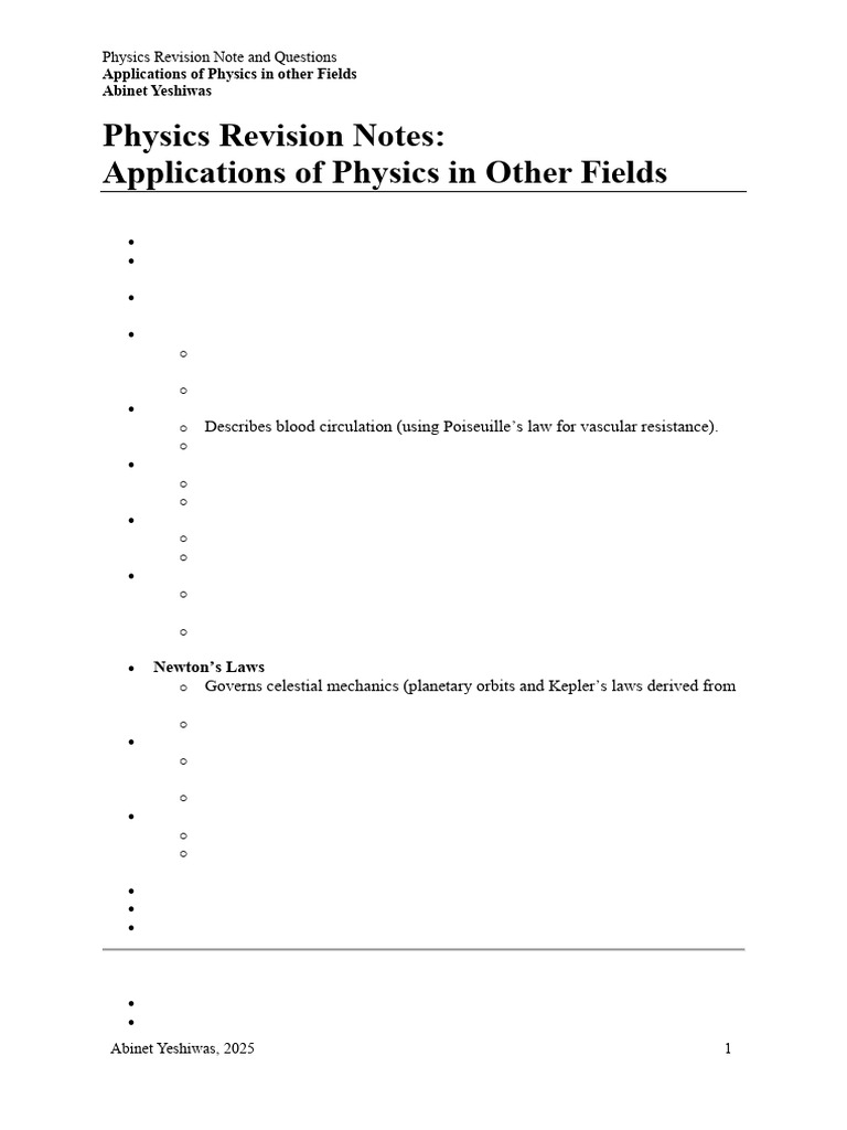 Applications of Physics in Other Fields | PDF | Physics | Waves