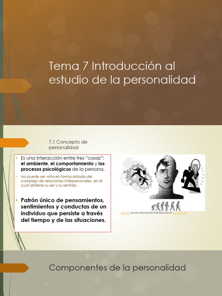 Tema 7 Introducción Al Estudio de La Personalidad | PDF | Sicología | Mente inconsciente