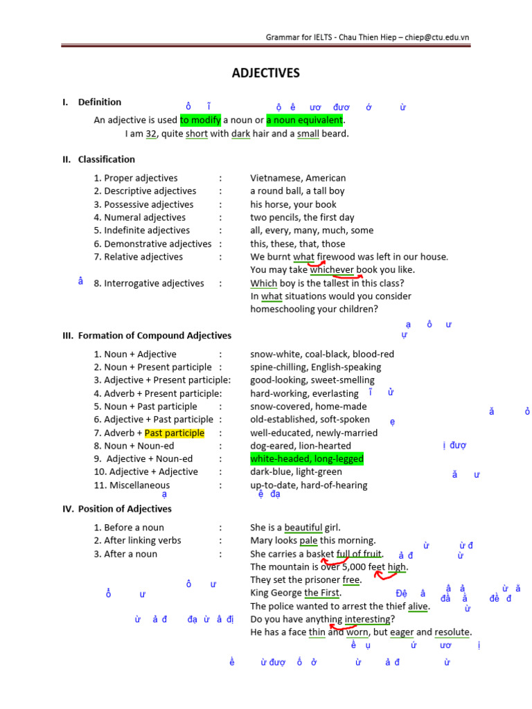 Adjective Lesson (Revised) | PDF | Adjective | Noun