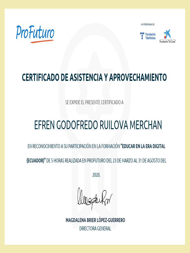 Certificado Educar en La Era Digital | PDF