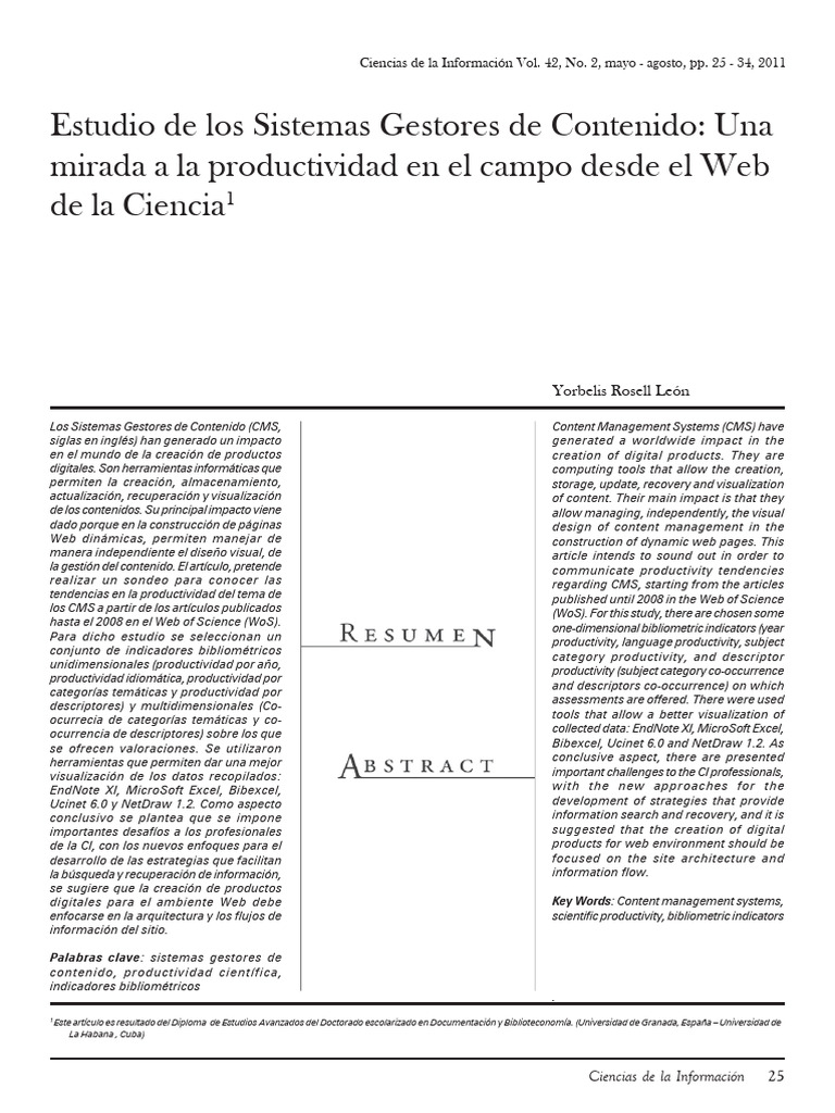 Estudio de Los Sistemas Gestores de Contenido | PDF | Red mundial | Internet y web