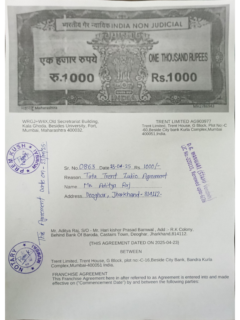 Final Agreement - Mr. Aditya Raj | PDF