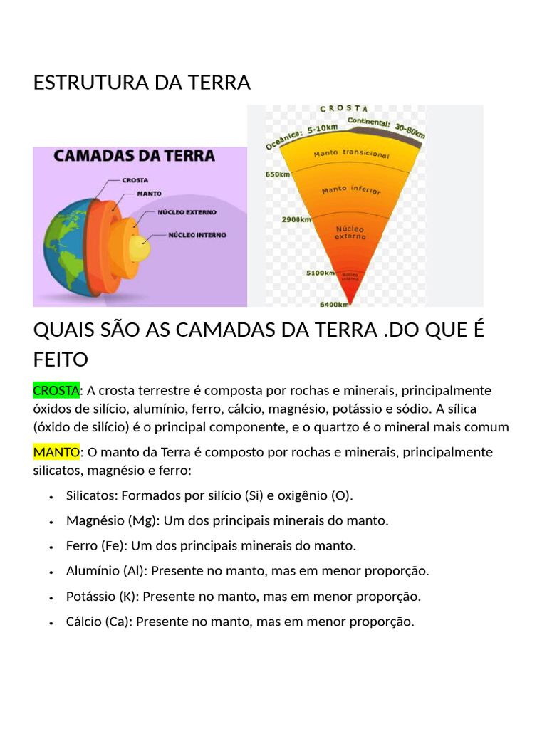 Geografia Estrutura Da Terra | PDF