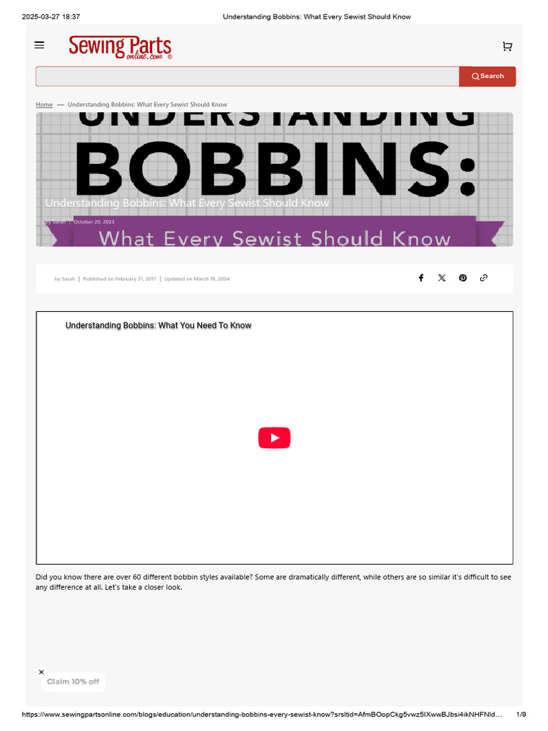 Understanding Bobbins_ What Every Sewist Should Know | PDF | Sewing