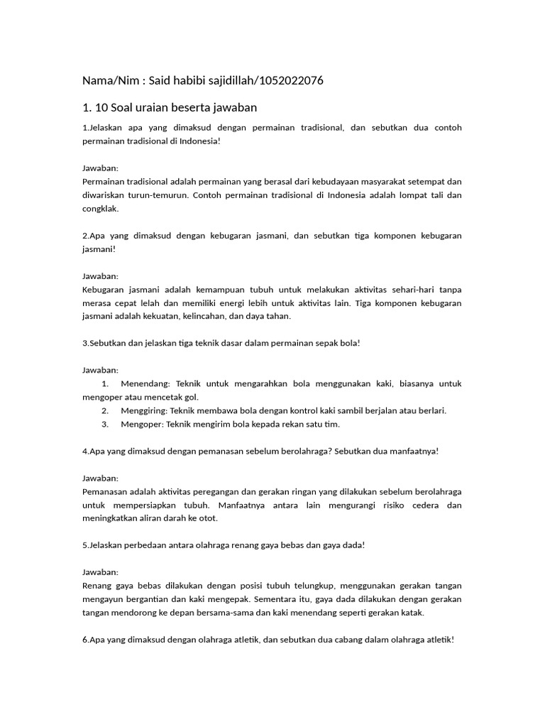 Said Habibi Sajidillah Tugas Soal | PDF