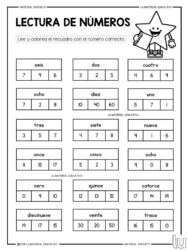 Material Educativo para Lectoescritura y Números | PDF