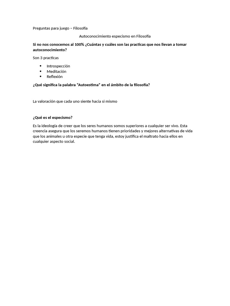 Preguntas para Juego | PDF