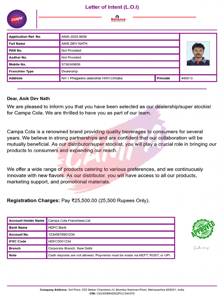 Approval - Letter - ANIK 2025 9656 24 | PDF