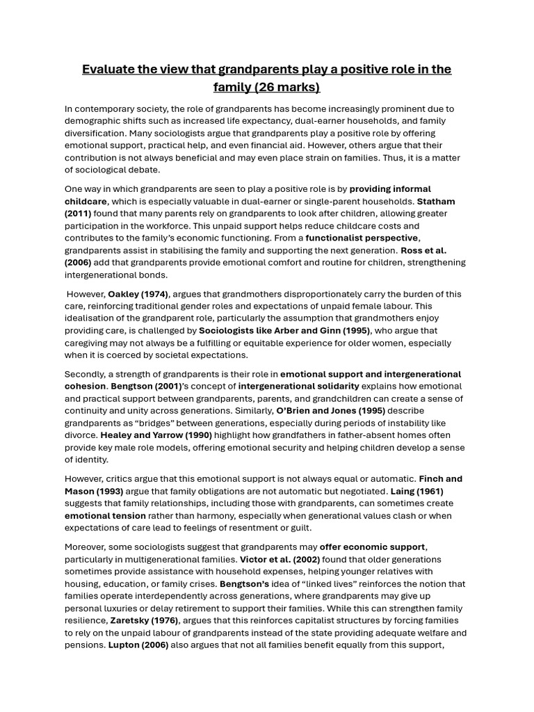 Grandparents' Role in Family Dynamics | PDF | Grandparent | Family