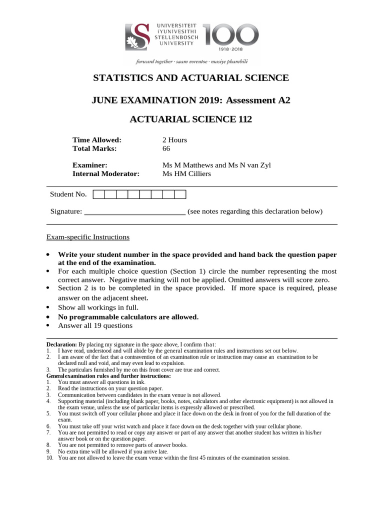 2019 Actuarial Science Exam A2 Guide | PDF | Bonds (Finance) | Present ...