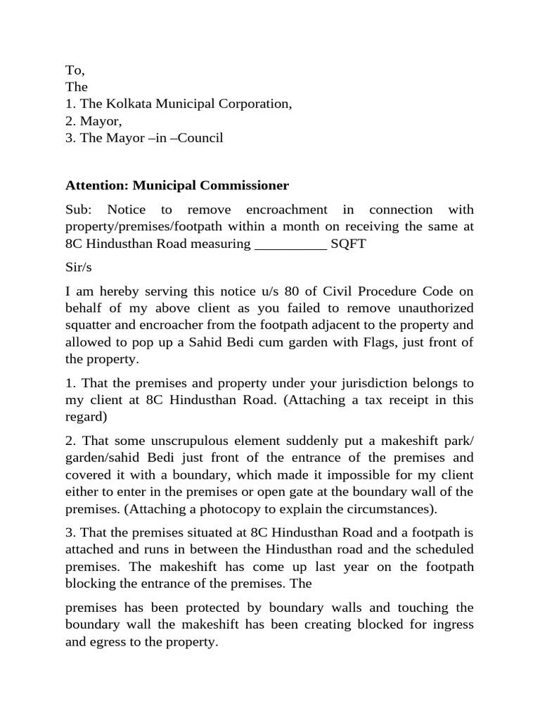 Notice Under Section 80 of CPC | PDF